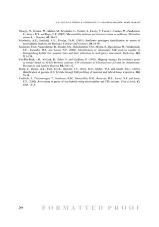 18. identification of ssr markers for hybridity and seed genetic purity ...