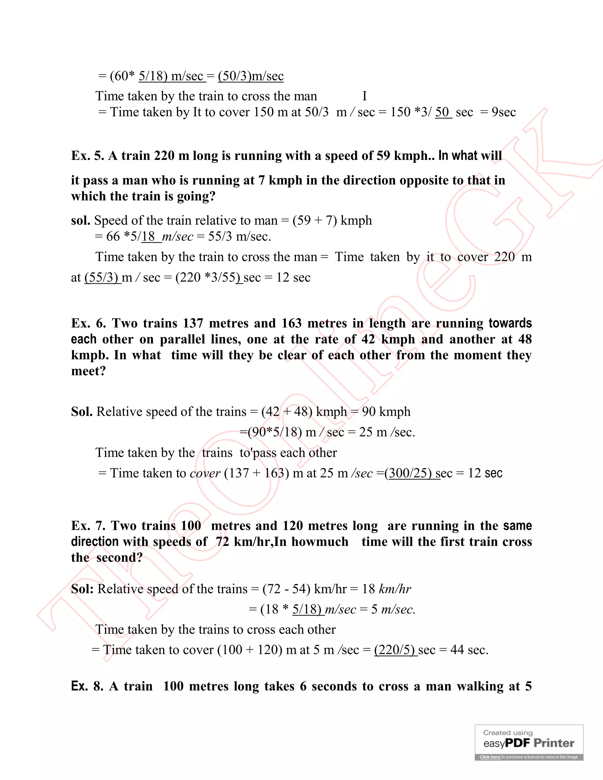 18. problem on trains | PDF