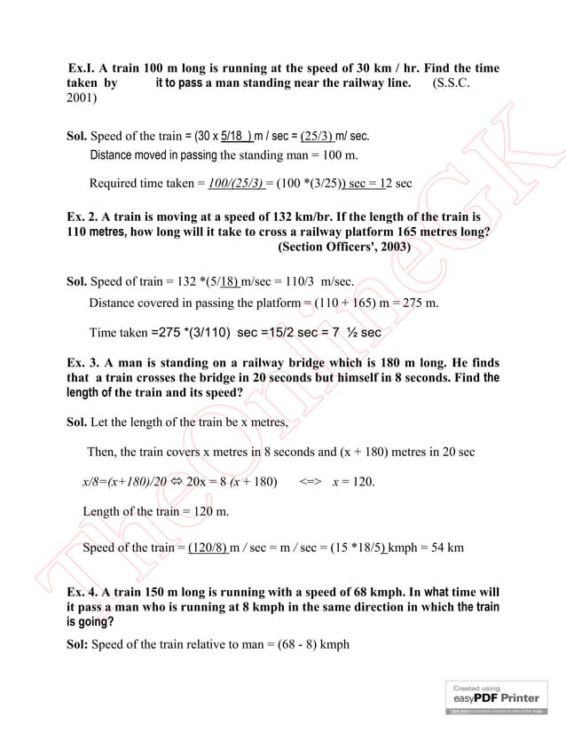 18. problem on trains | PDF