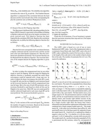 Performance Analysis of Steepest Descent Decoding Algorithm for LDPC Codes | PDF