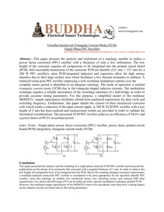 Ultraflat Interleaved Triangular Current Mode (TCM) Single-Phase PFC ...