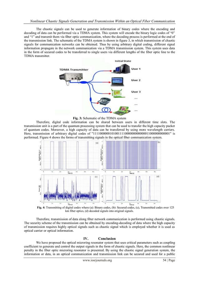 Nonlinear Chaotic Signals Generation and Transmission within an Optical Fiber Communication Link ...