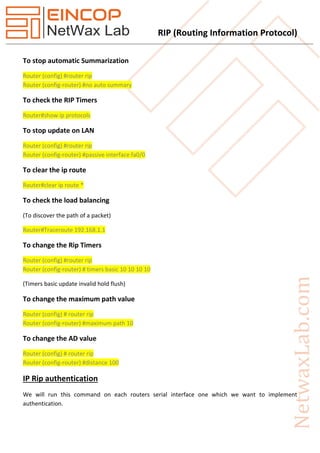 RIP (routing information protocol) | PDF