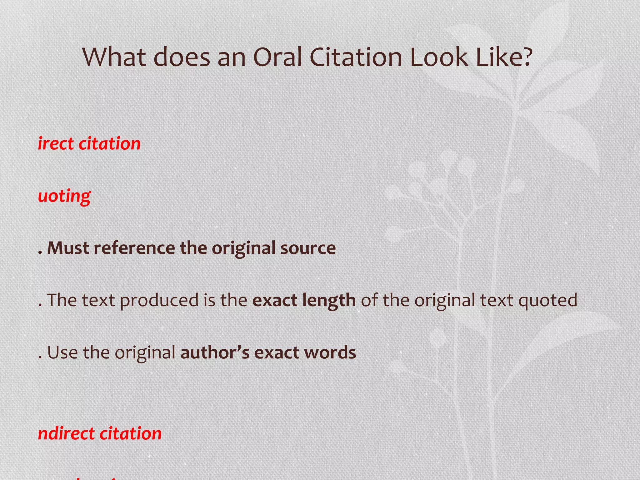 18. oral citation and genomic sequencing presentations | PPT