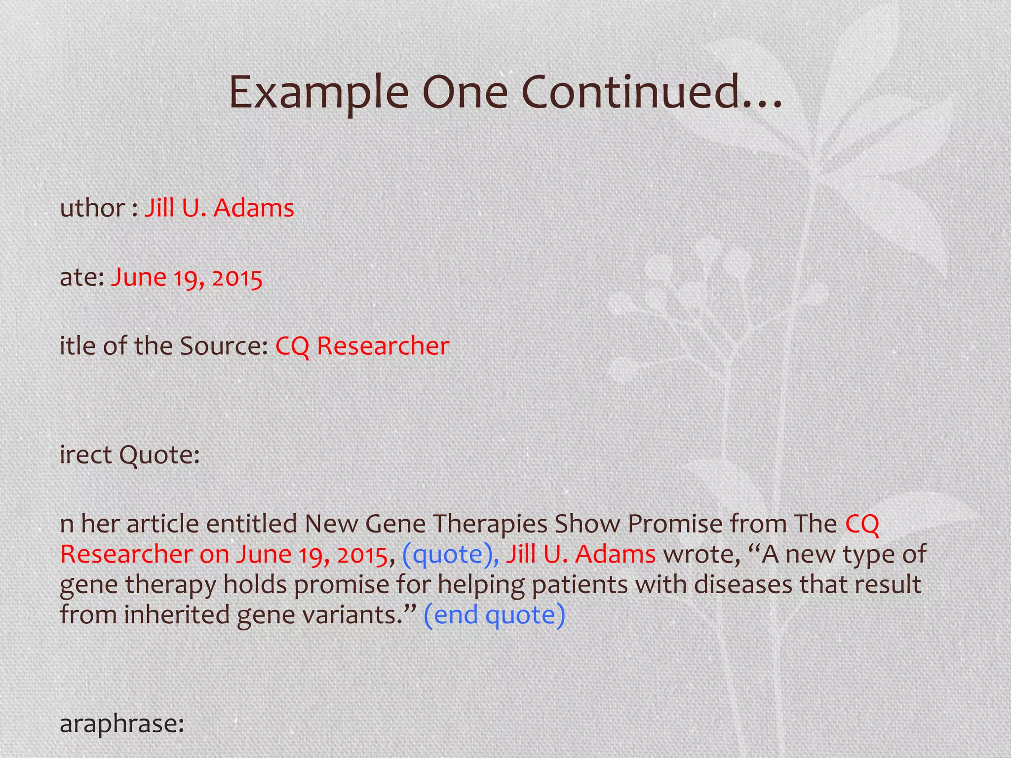 18. oral citation and genomic sequencing presentations | PPT