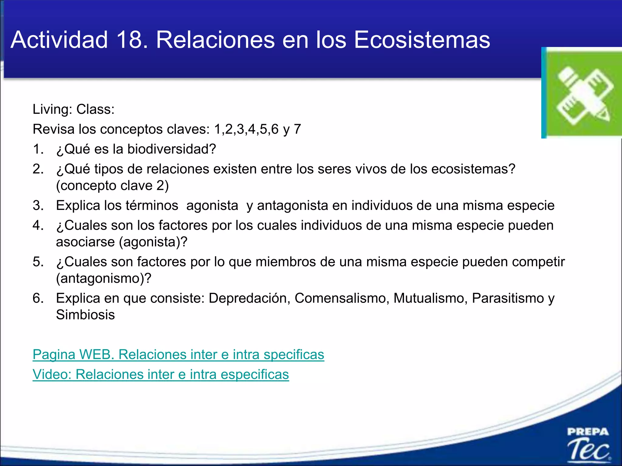 18. relaciones en los ecosistemas | PPTX
