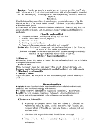 Actynomycetes, Candida. Epidemiology, Pathogenesis, laboratory ...