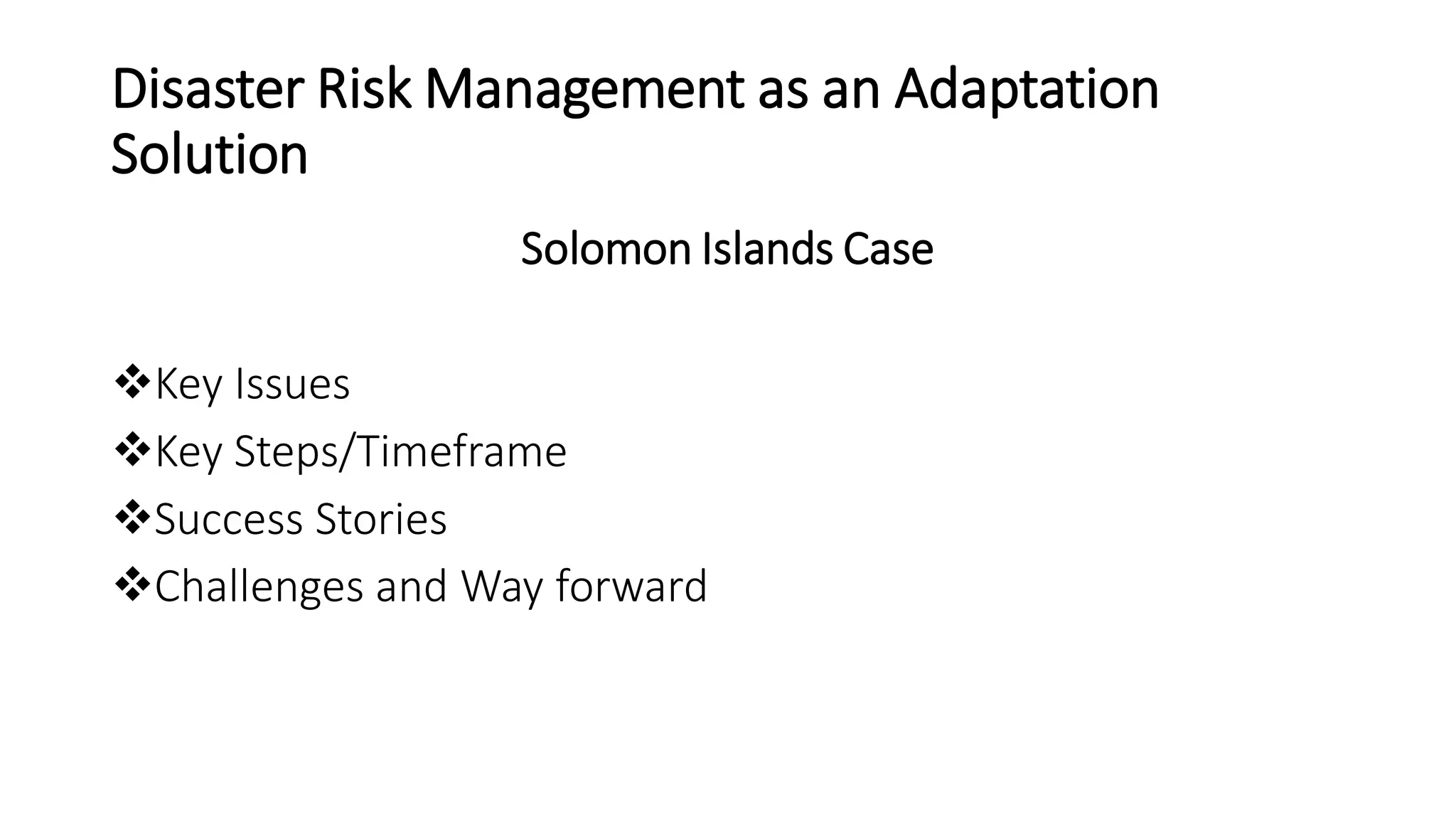 Disaster risks management_Solomon Islands | PDF