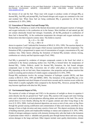 NOx Emission in Iron and Steel Production: A Review of Control Measures ...