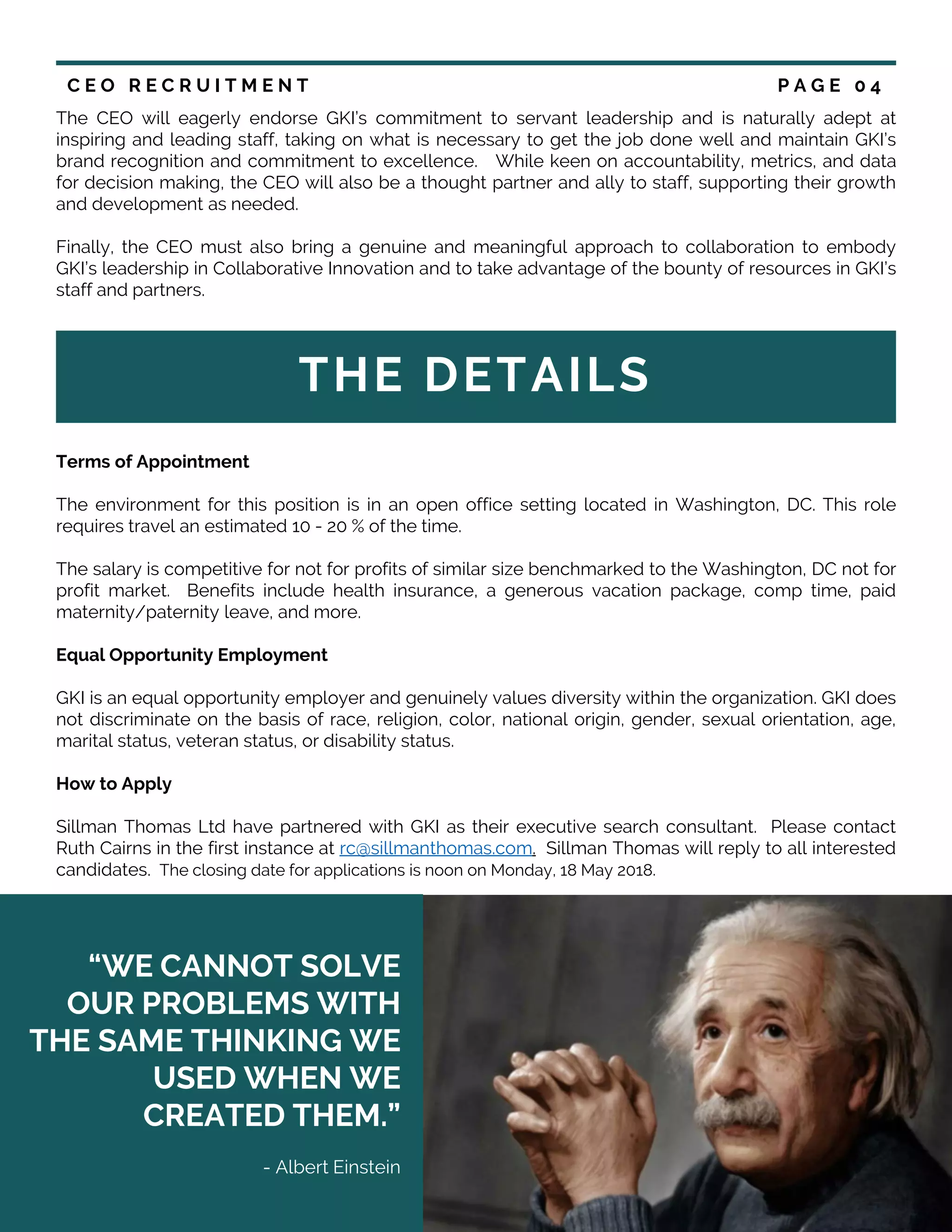 18.04.20 gki ceo position description | PDF | Business Administration ...