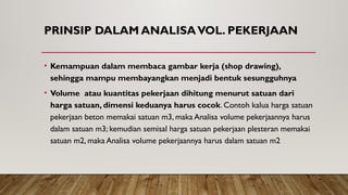 Analisa Volume Pekerjaan Dalam BangunanI | PPTX