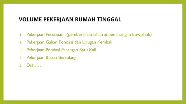 Analisa Volume Pekerjaan Dalam BangunanI | PPTX