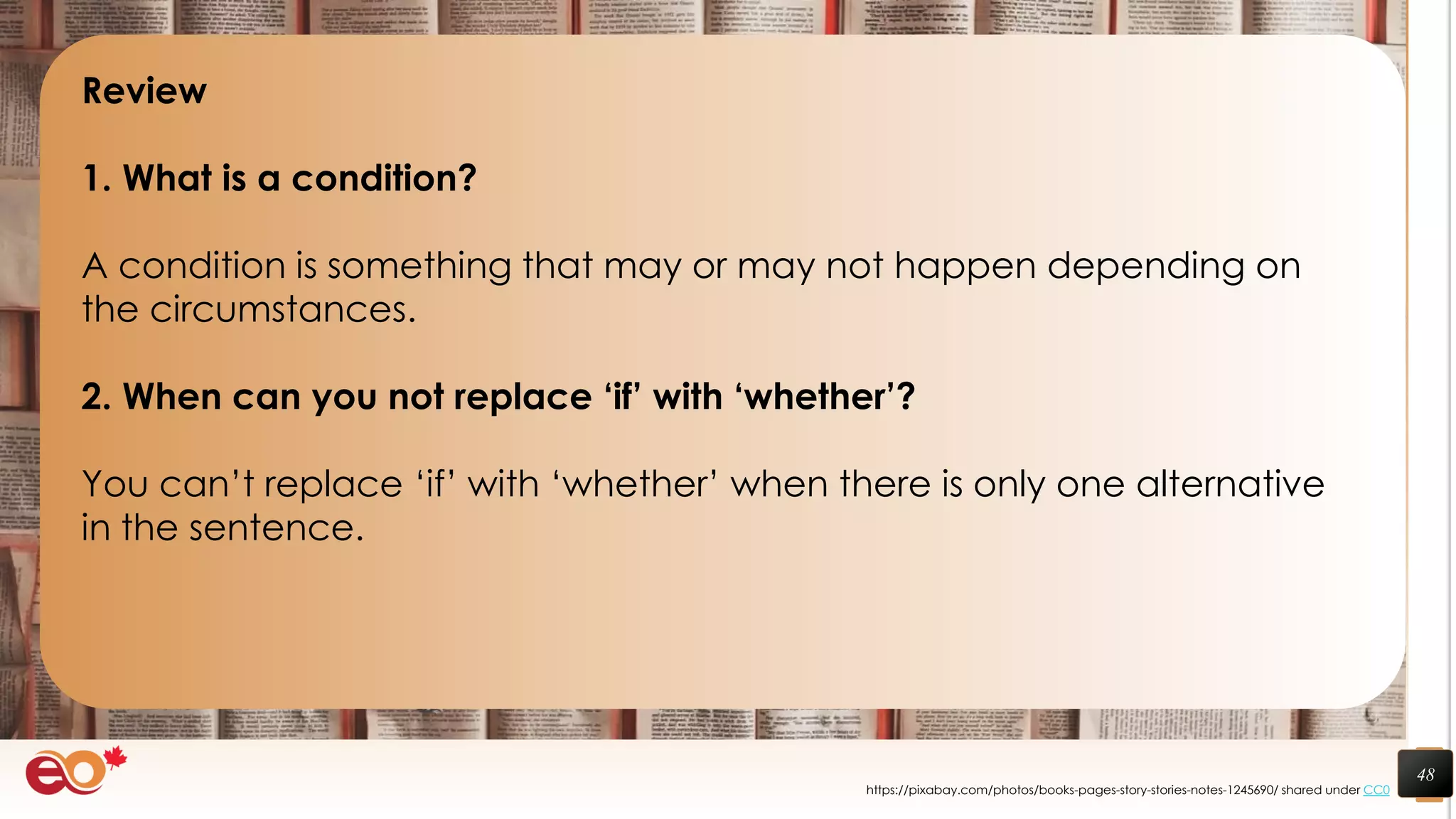 subordinating conjunctions of condition | PPT
