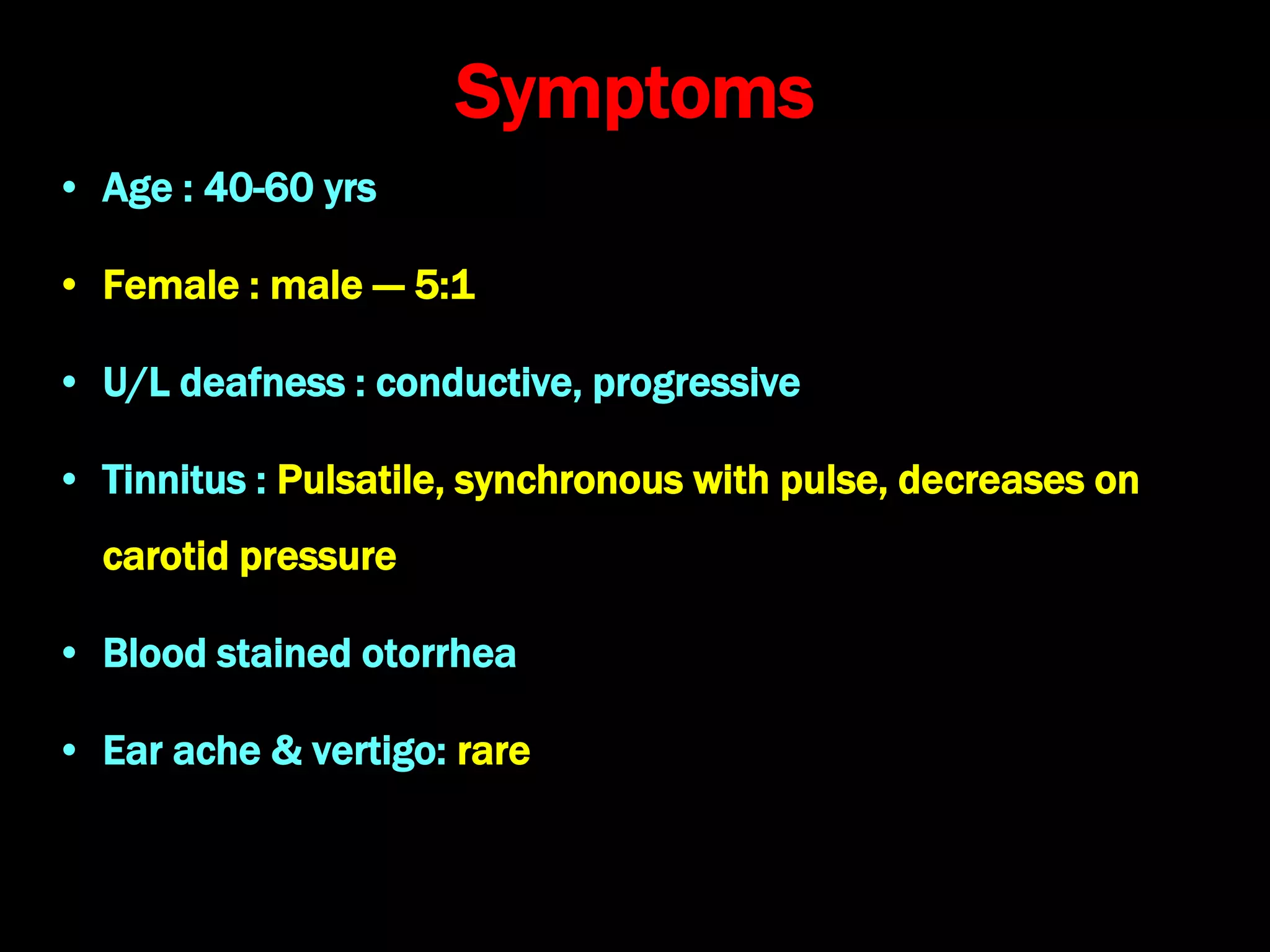 Vestibular schwannoma and glomus tumors | PPT