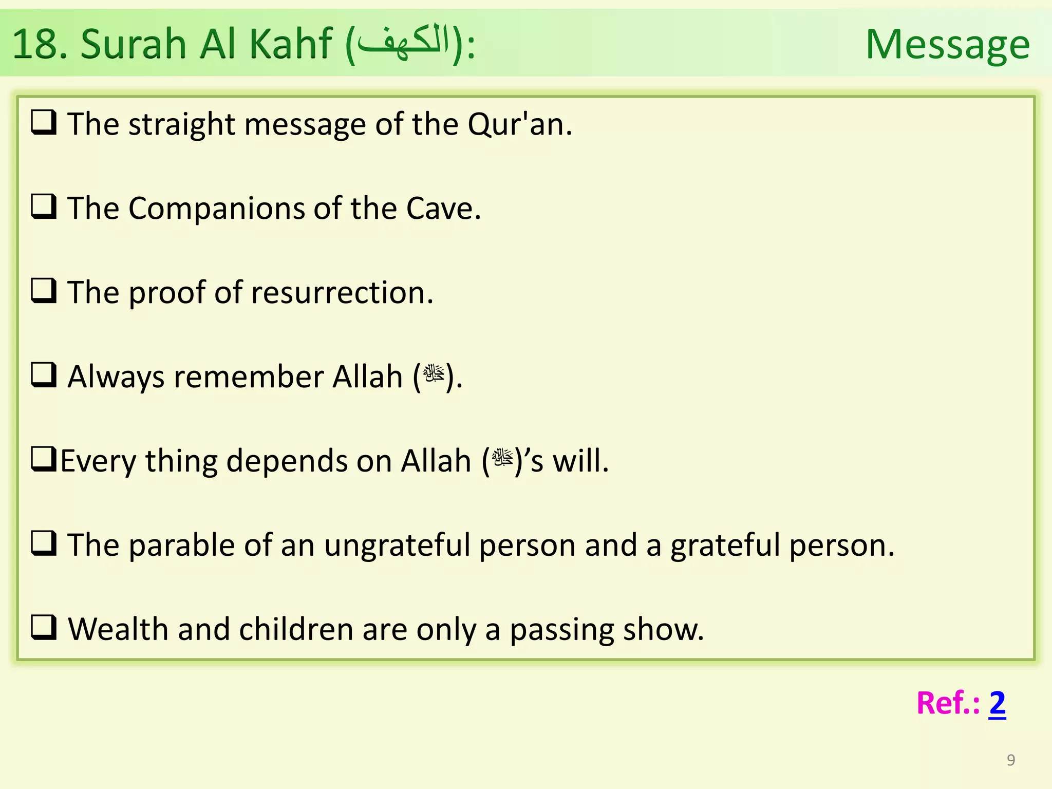 Al Quran (Chapter 18): Surah Al Kahf [The Cave] | PDF