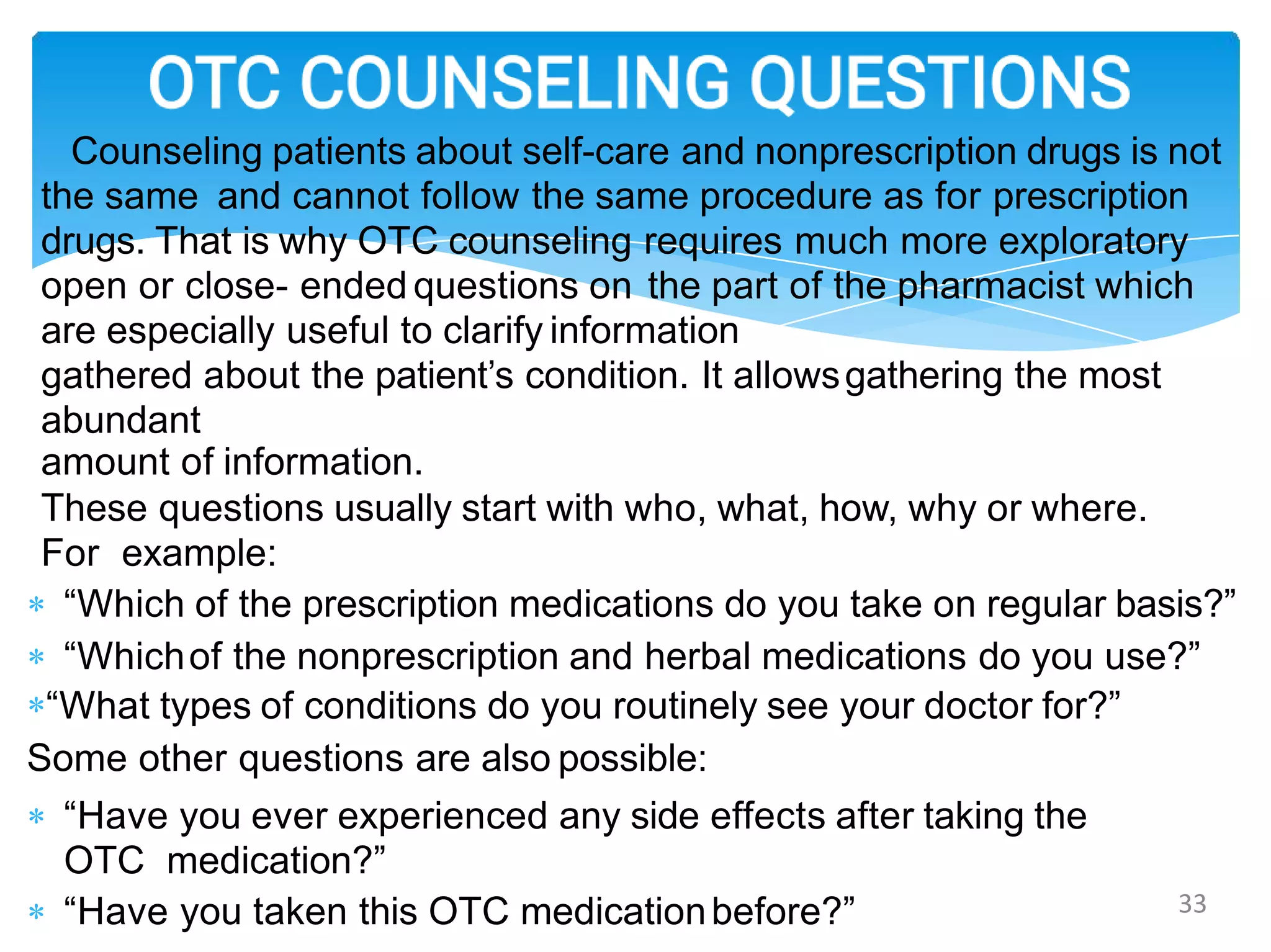 Over the counter (OTC) sales | PPTX