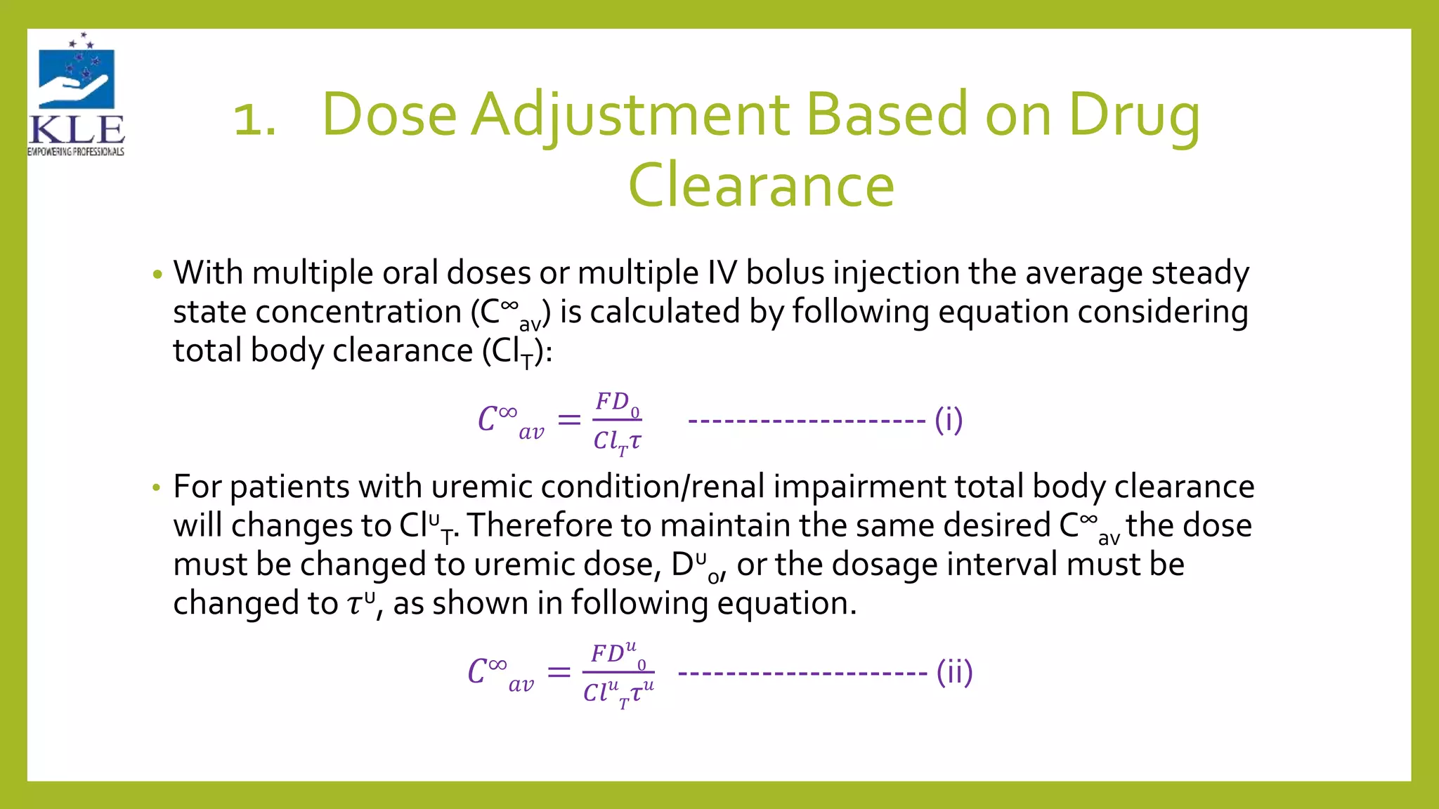 Dose adjustment in Renal Disorders | PPTX