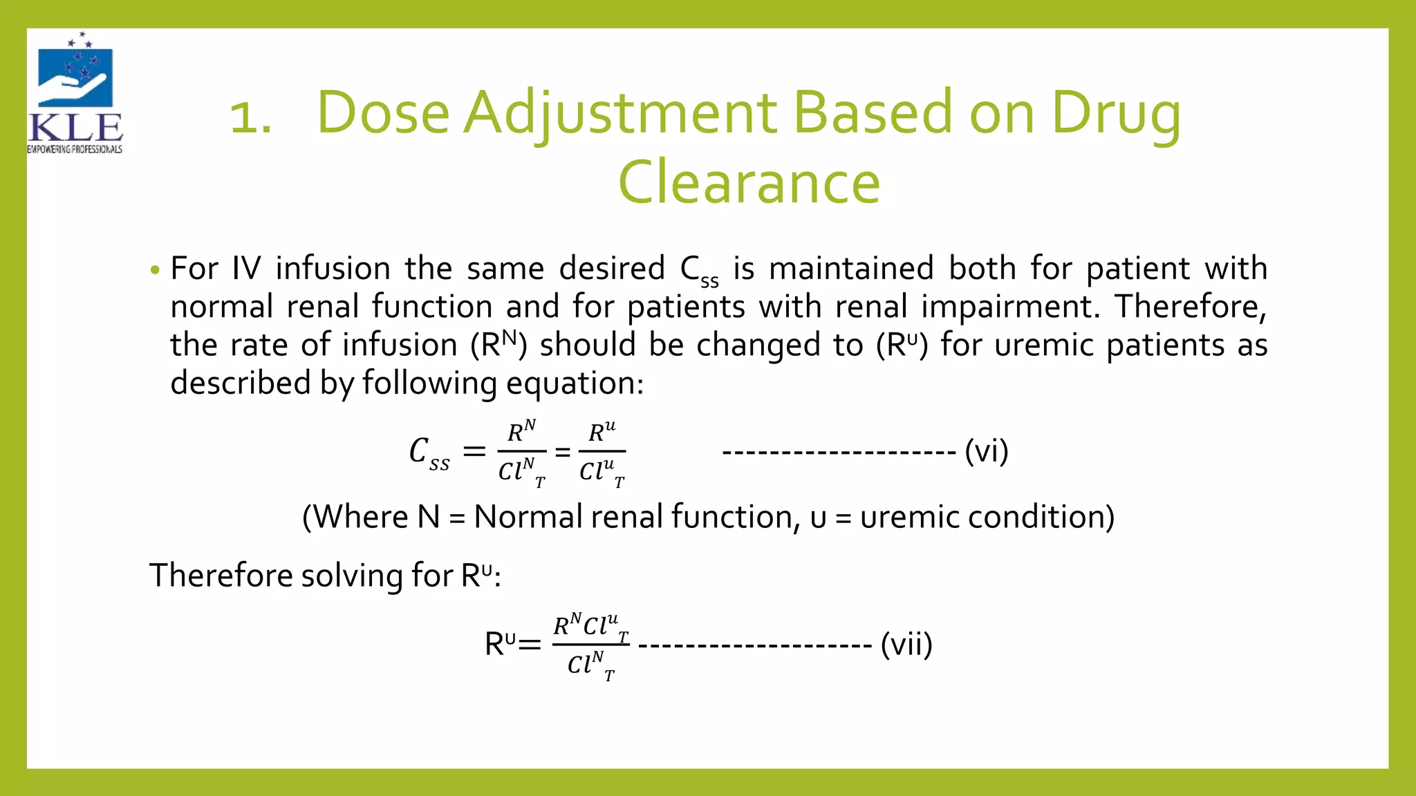 Dose adjustment in Renal Disorders | PPTX