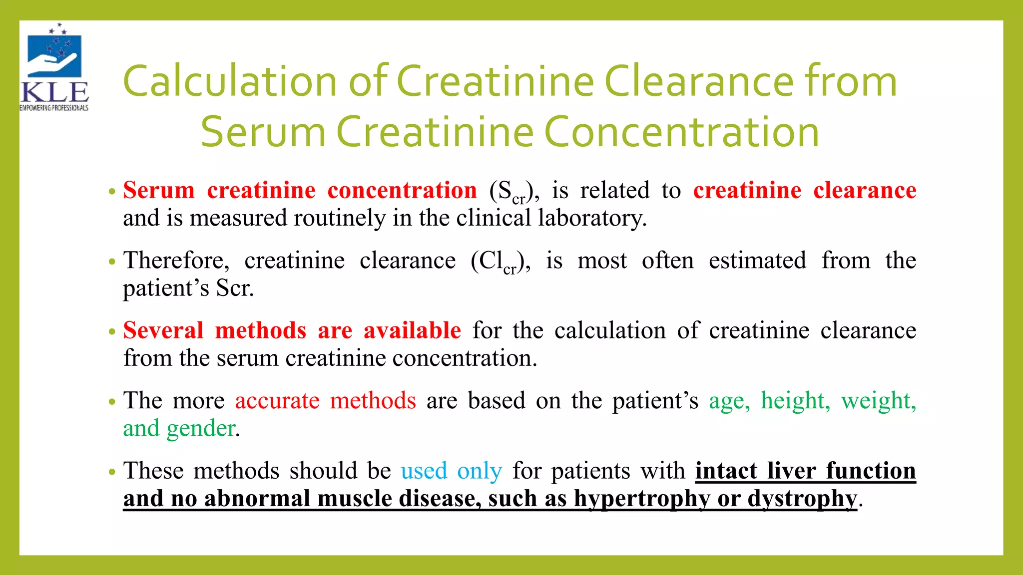 Dose adjustment in Renal Disorders | PPTX