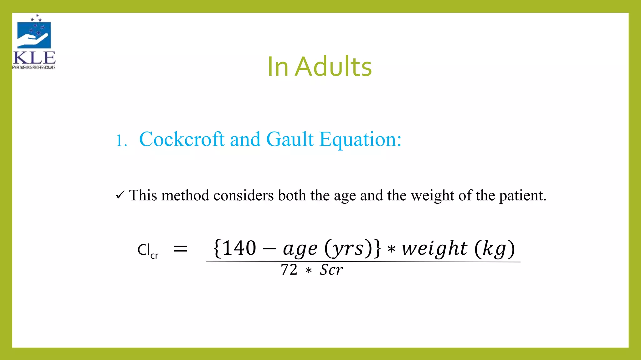 Dose adjustment in Renal Disorders | PPTX