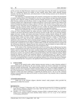 The use of e-learning in motivating students to excel towards learning ...