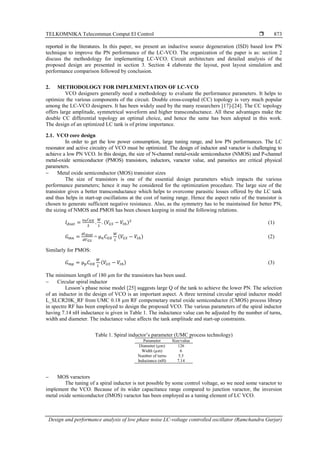 Design and performance analysis of low phase noise LC-voltage controlled oscillator | PDF