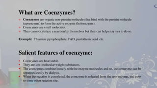18. Enzymes and coenzymes (Biochemistry) | PPTX
