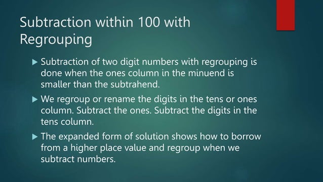 Subtraction within 100 with regrouping pages MATH KINDER.pptx