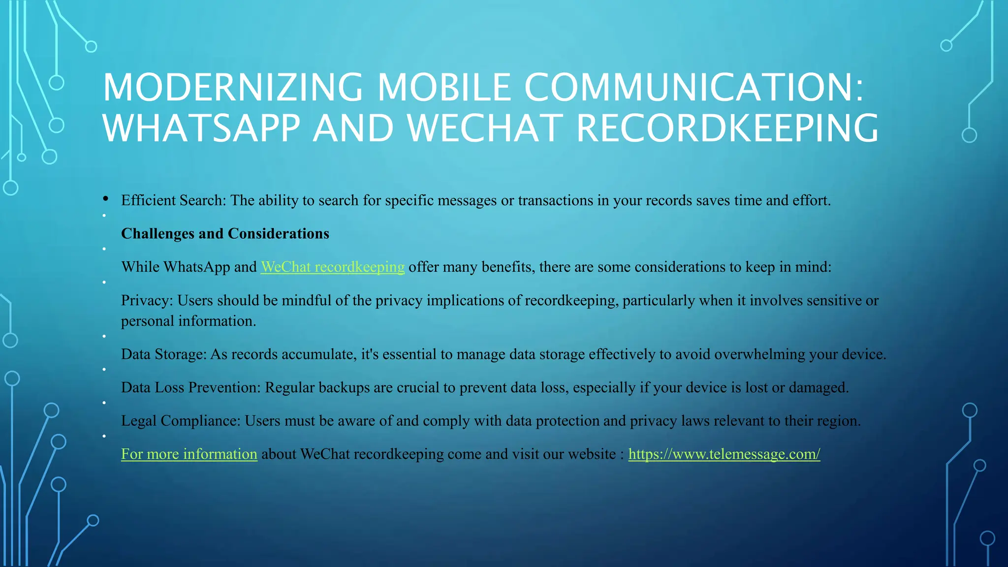 Modernizing Mobile Communication: WhatsApp and WeChat Recordkeeping | PPT