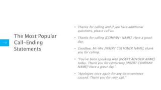 18. Ending a call in english. English applied to call center. | PPSX