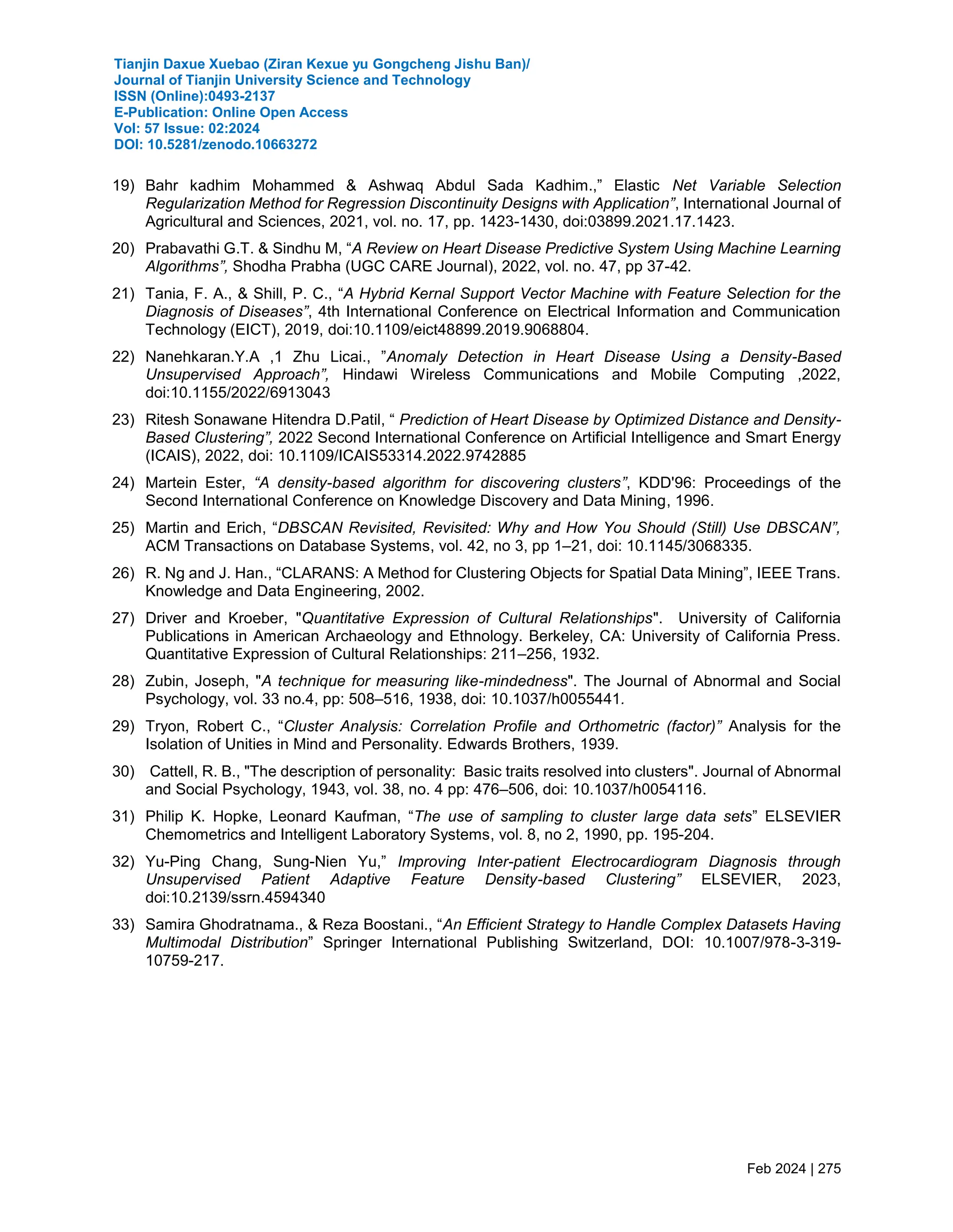 A Novel Density Based Clustering Algorithm For Predicting Cardiovascular Disease Pdf