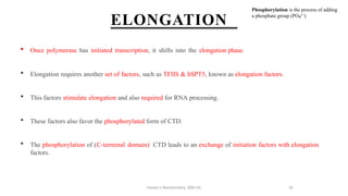 DPT - Biochemistry & Genetics - II (Molecular Biology) Transcription in ...
