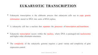 DPT - Biochemistry & Genetics - II (Molecular Biology) Transcription in ...