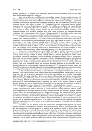 Exploration of factors affecting changes in student learning behavior ...