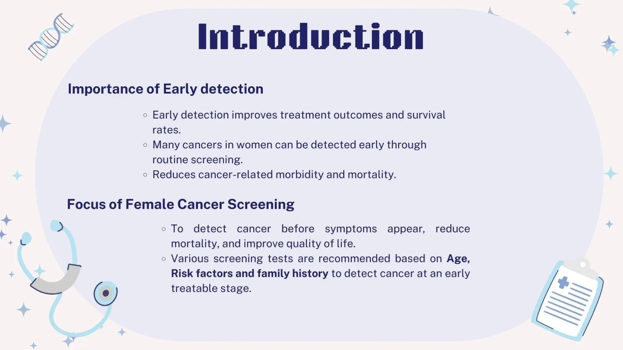 Cancer screening in females and pap smear test | PPTX
