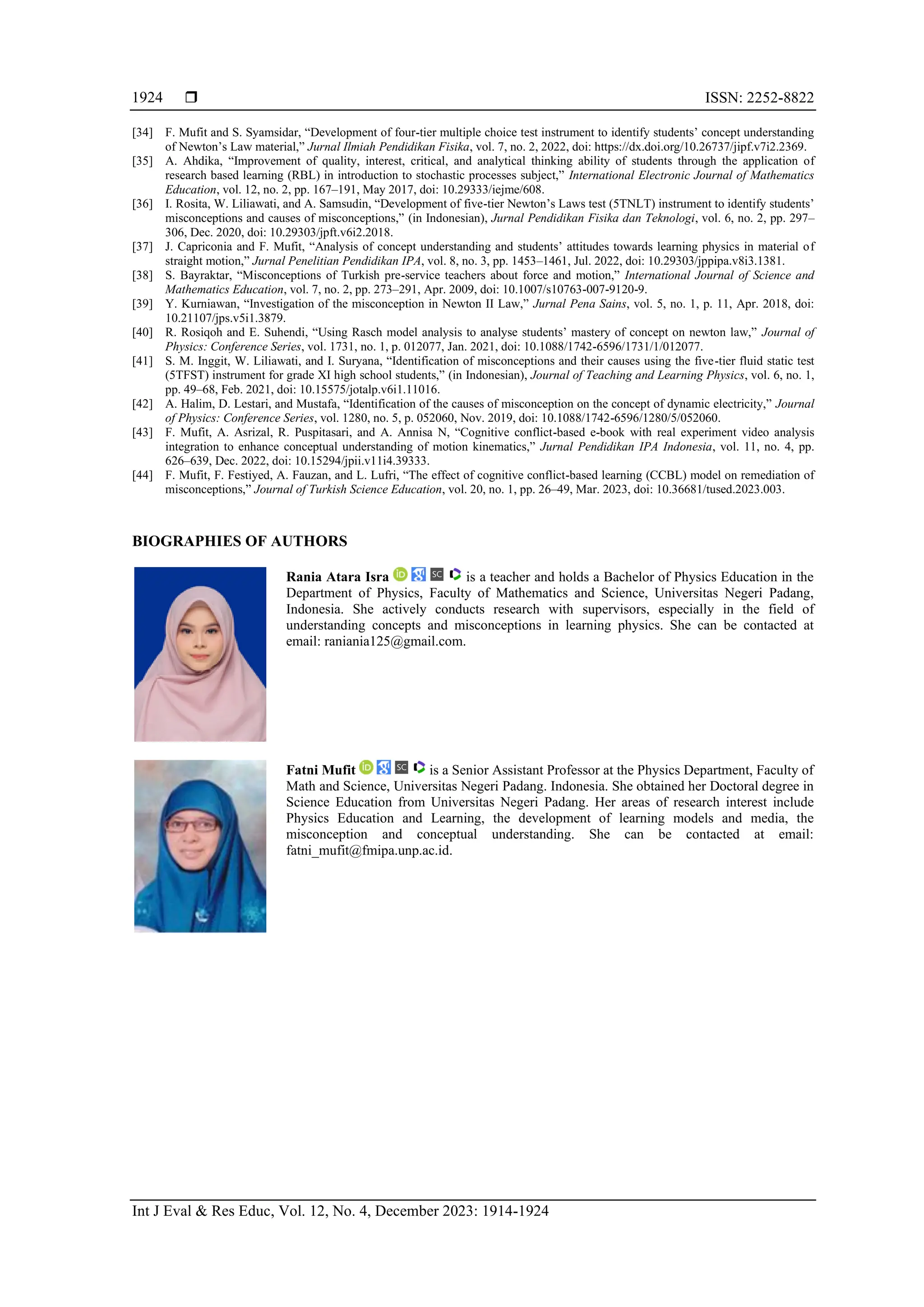 Students’ conceptual understanding and causes of misconceptions on Newton’s Law | PDF
