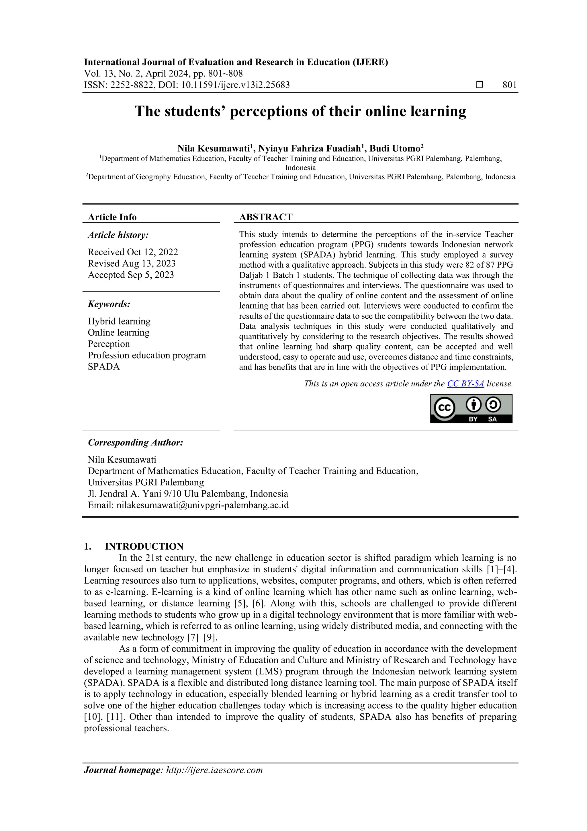 The students’ perceptions of their online learning | PDF