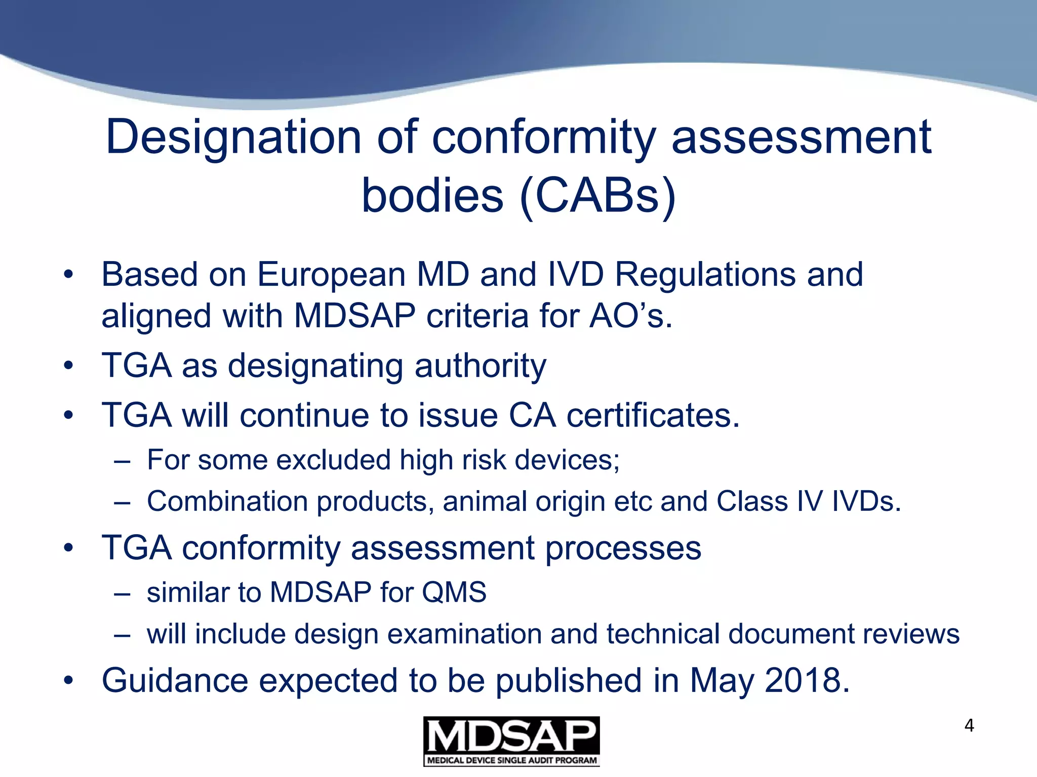 Recent and upcoming regulatory changes-TGA | PDF