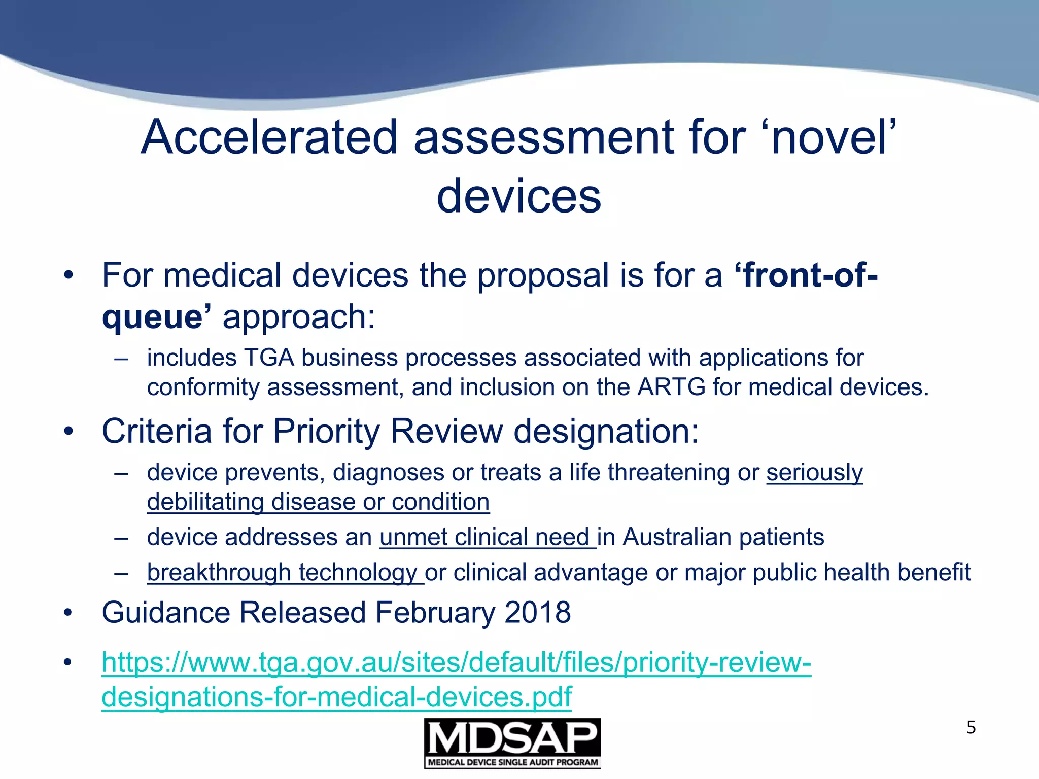 Recent and upcoming regulatory changes-TGA | PPT