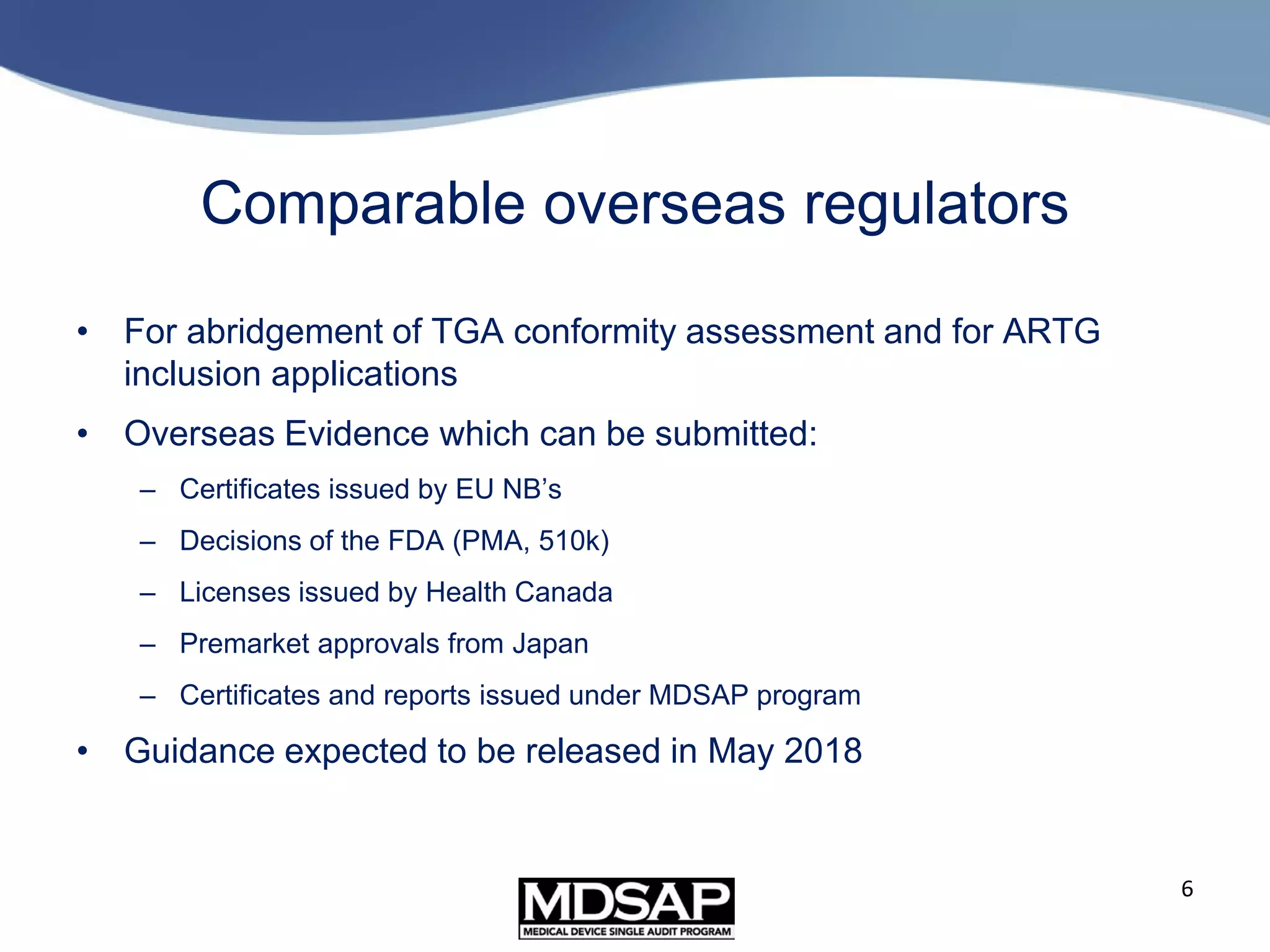 Recent and upcoming regulatory changes-TGA | PDF