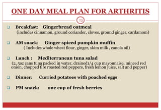 dietary management of arthritis | PPTX