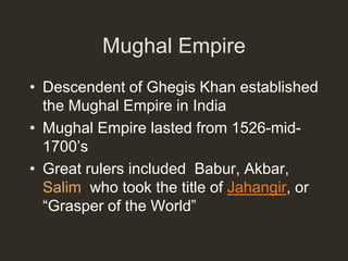 18.3 the mughal empire in india | PPT