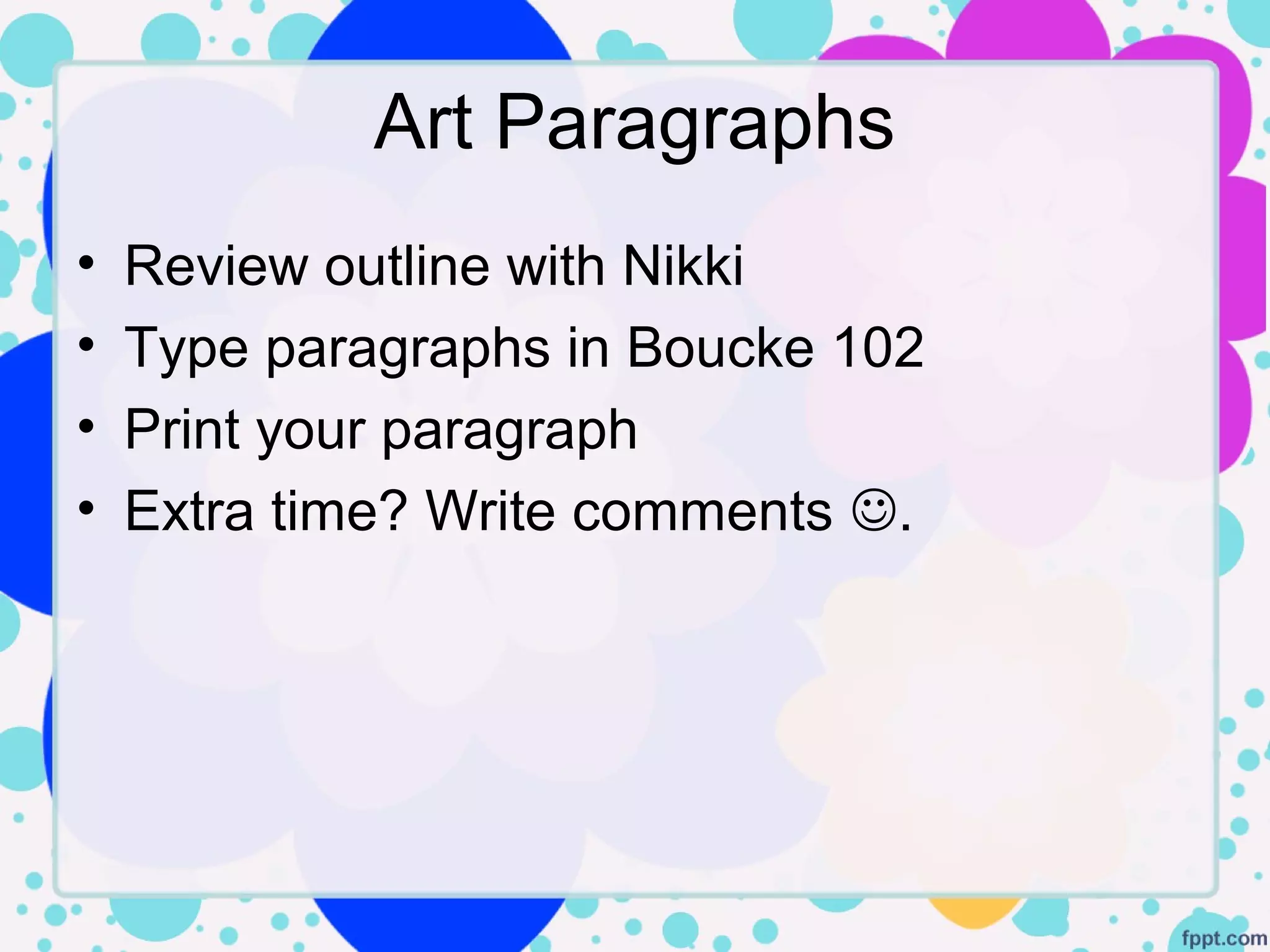 18. art paragraphs, peer review, adjectives and nouns | PPT | Homework ...