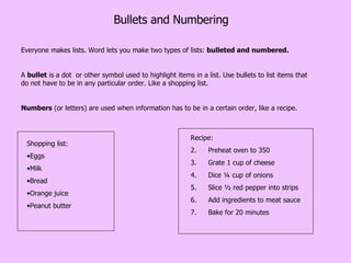 Bullets and Styles | PPT