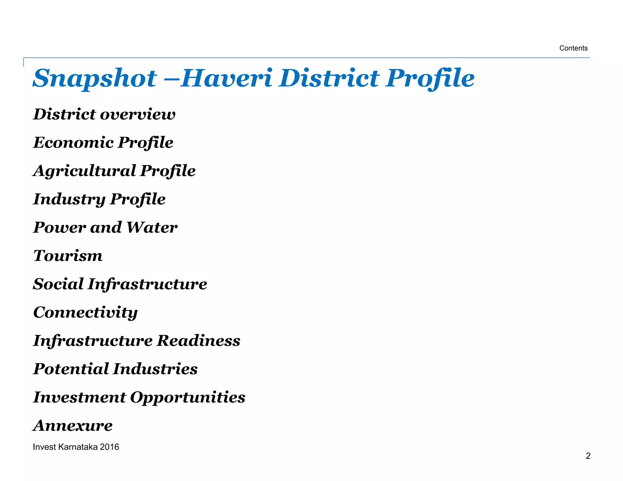Haveri District profile | PPTX