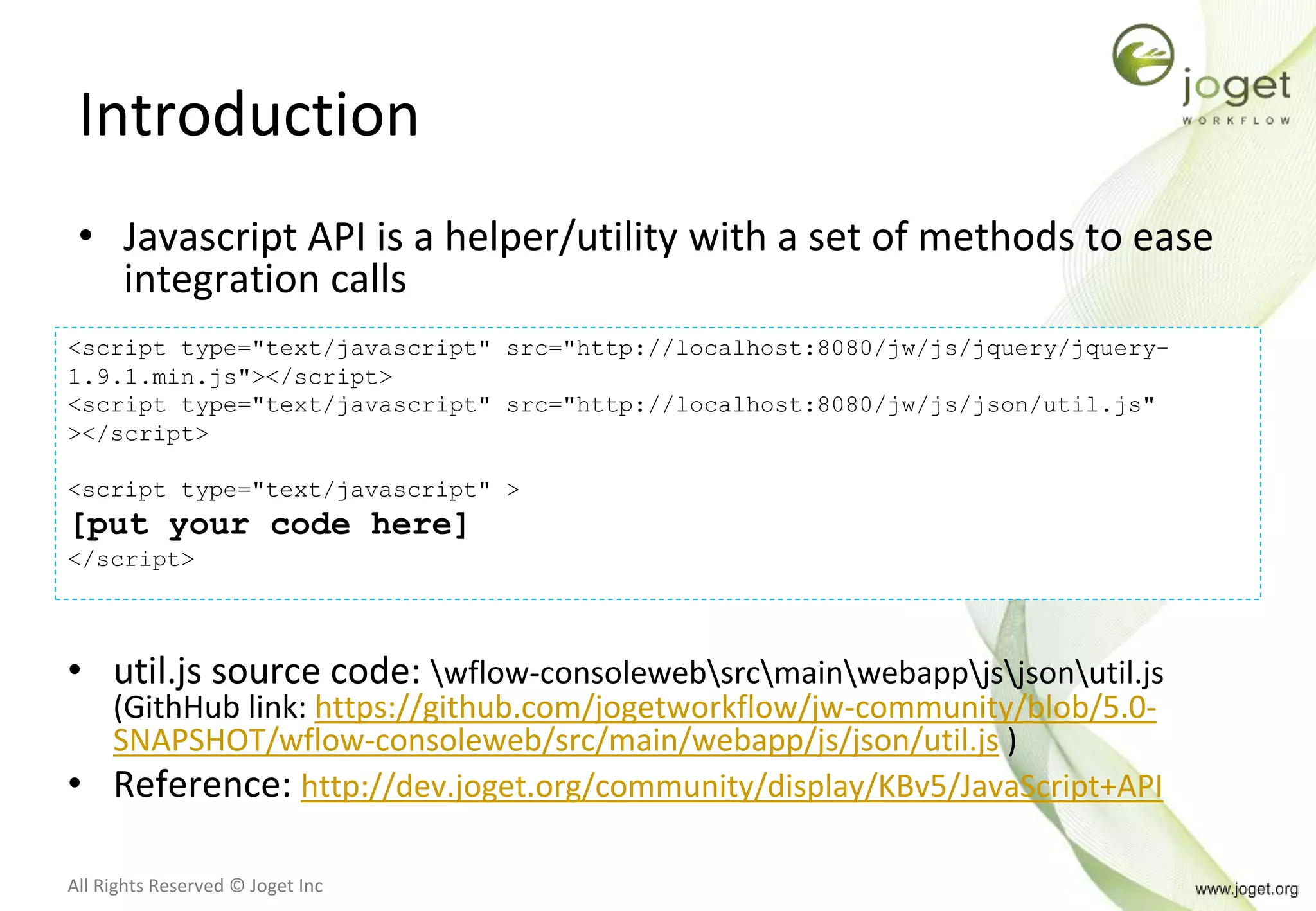 Joget Workflow v6 Training Slides - 18 - Integrating with External ...