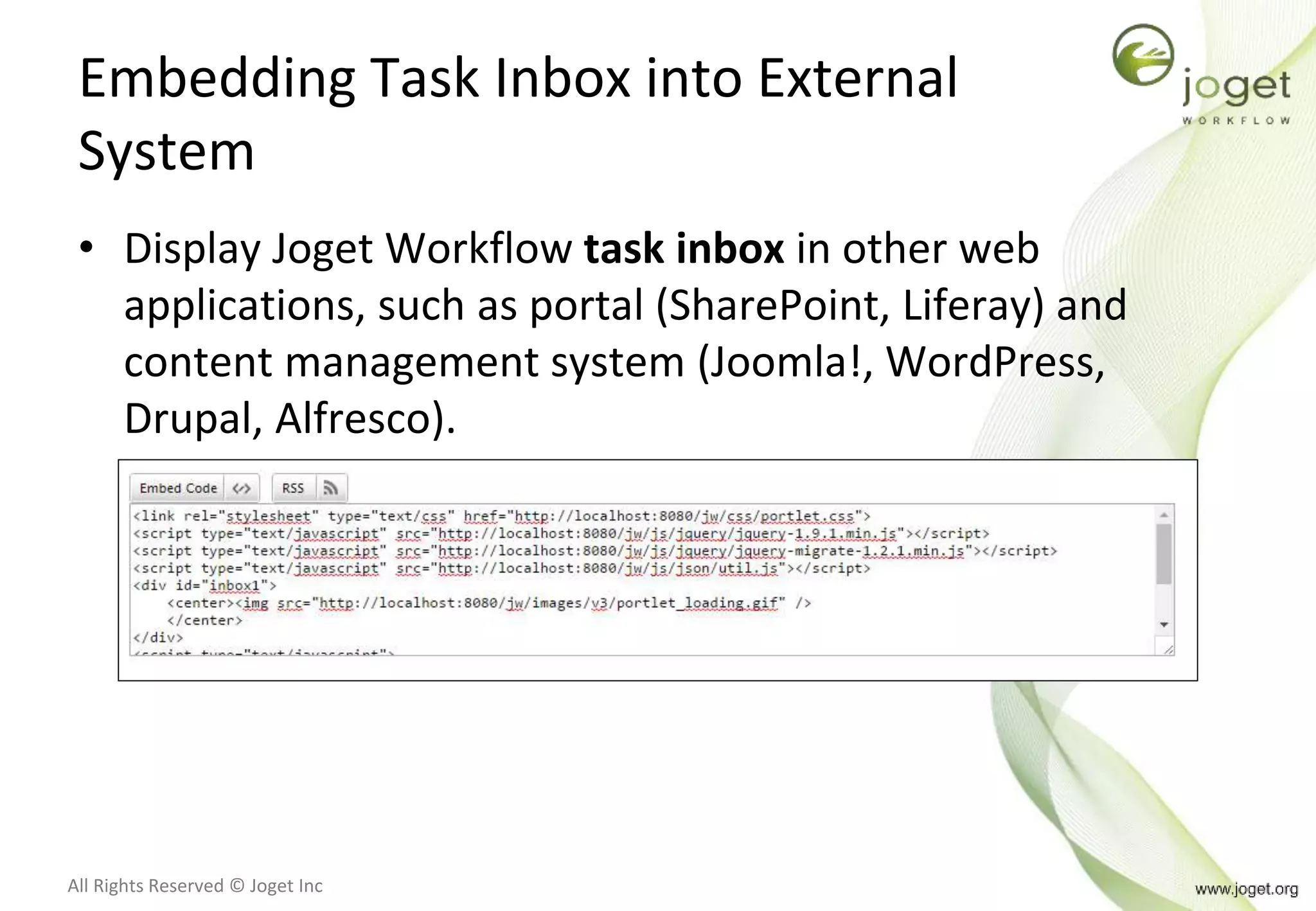 Joget Workflow v6 Training Slides - 18 - Integrating with External System | PPTX