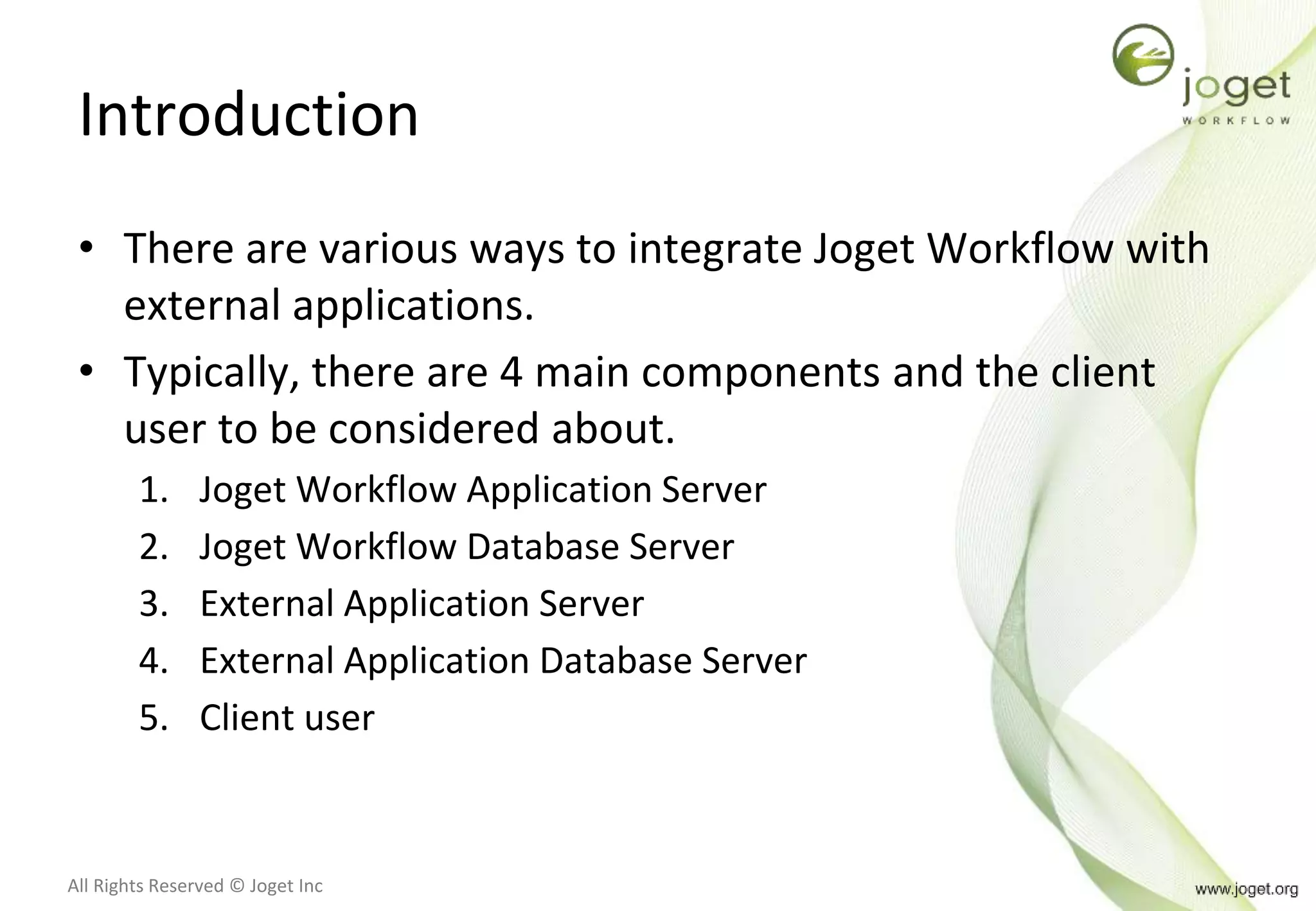 Joget Workflow v6 Training Slides - 18 - Integrating with External System | PPTX