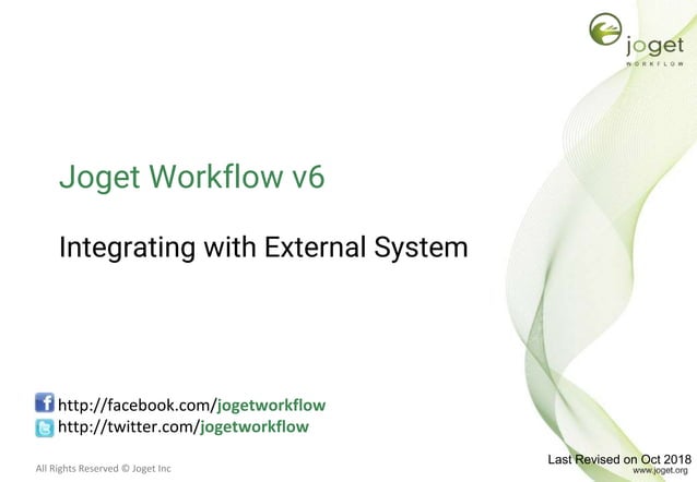 Joget Workflow v6 Training Slides - 18 - Integrating with External System | PPTX