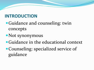 Functions & Scope of Guidance & Counselling | PPTX
